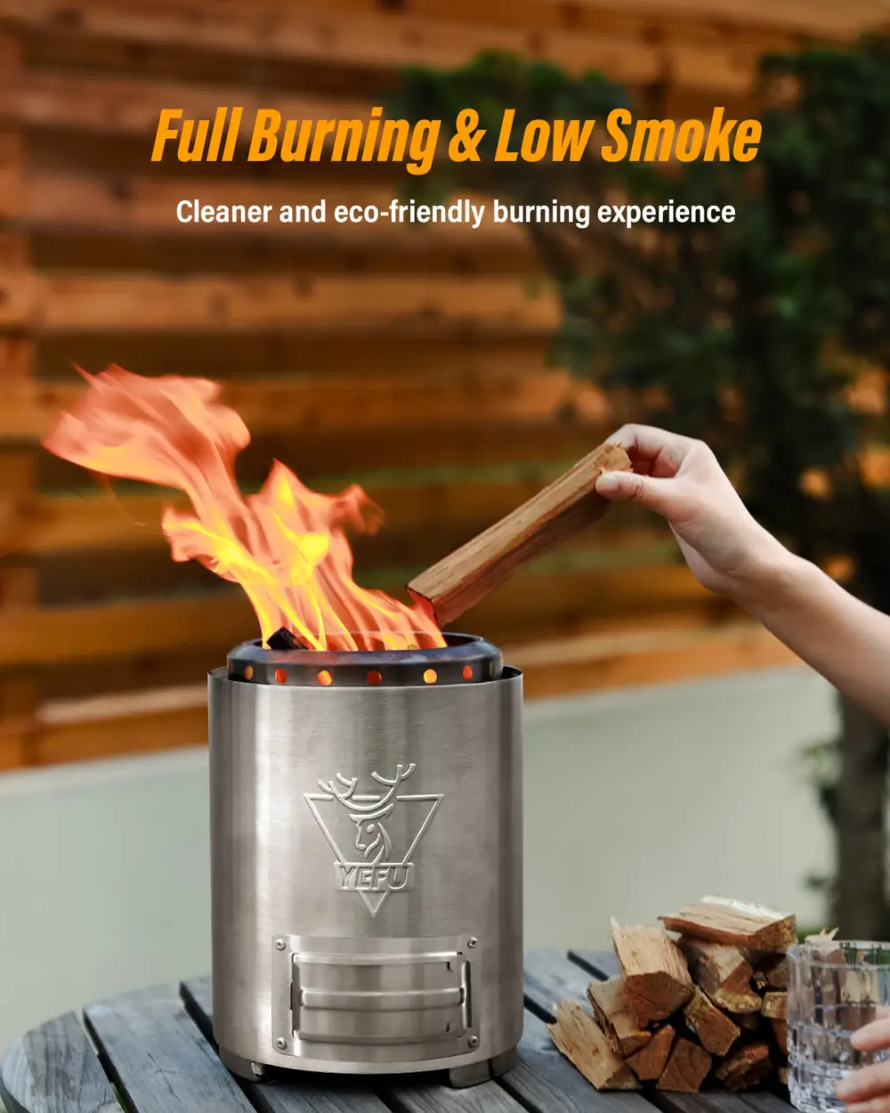 YEFU Adjustable Tabletop Fire Pit